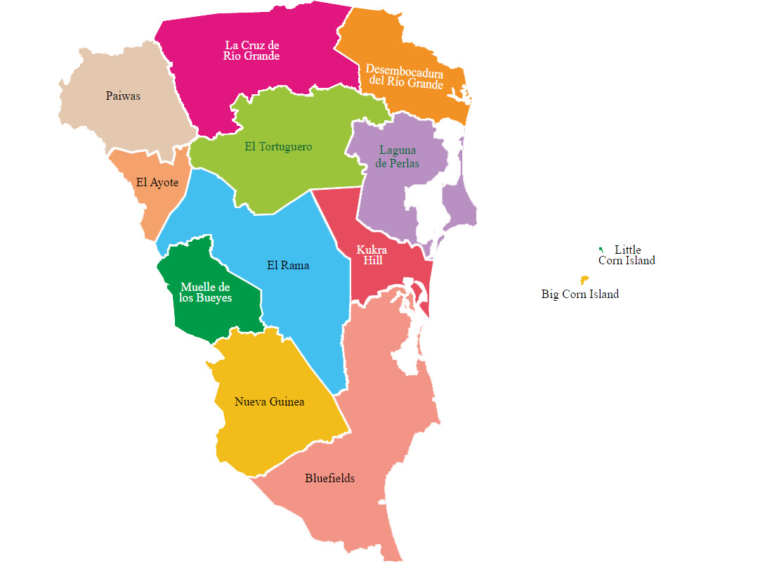 Región Autónoma de la Costa Caribe Sur - Mapa Nacional de Turismo